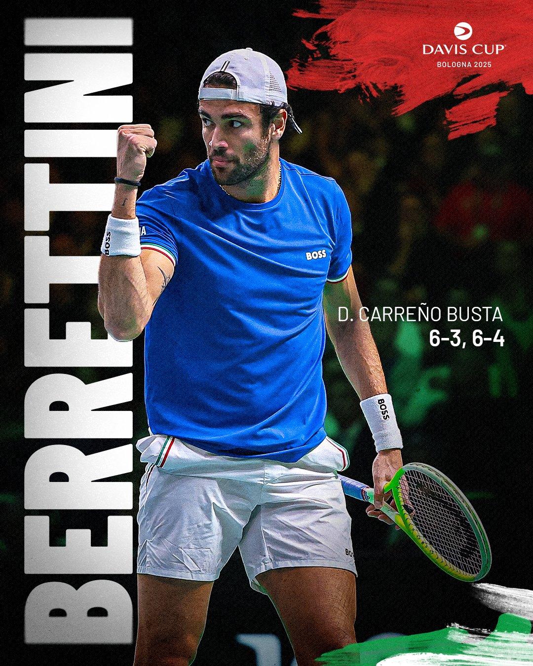 Coppa Davis: Berrettini domina, Carreno Busta si arrende, è l'Italia ...